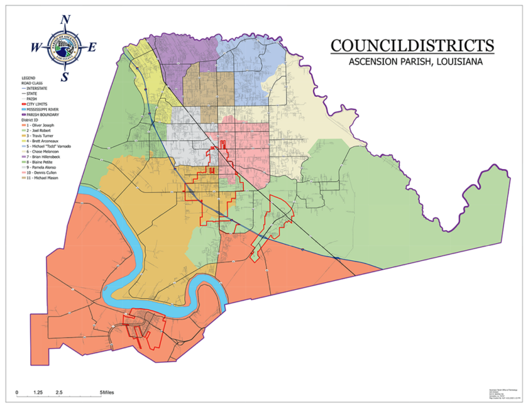 Council Districts 2025 | Ascension Parish Government